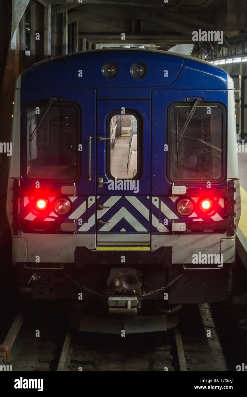 Train parked in a lane before leaving at Grand Central Station in ...