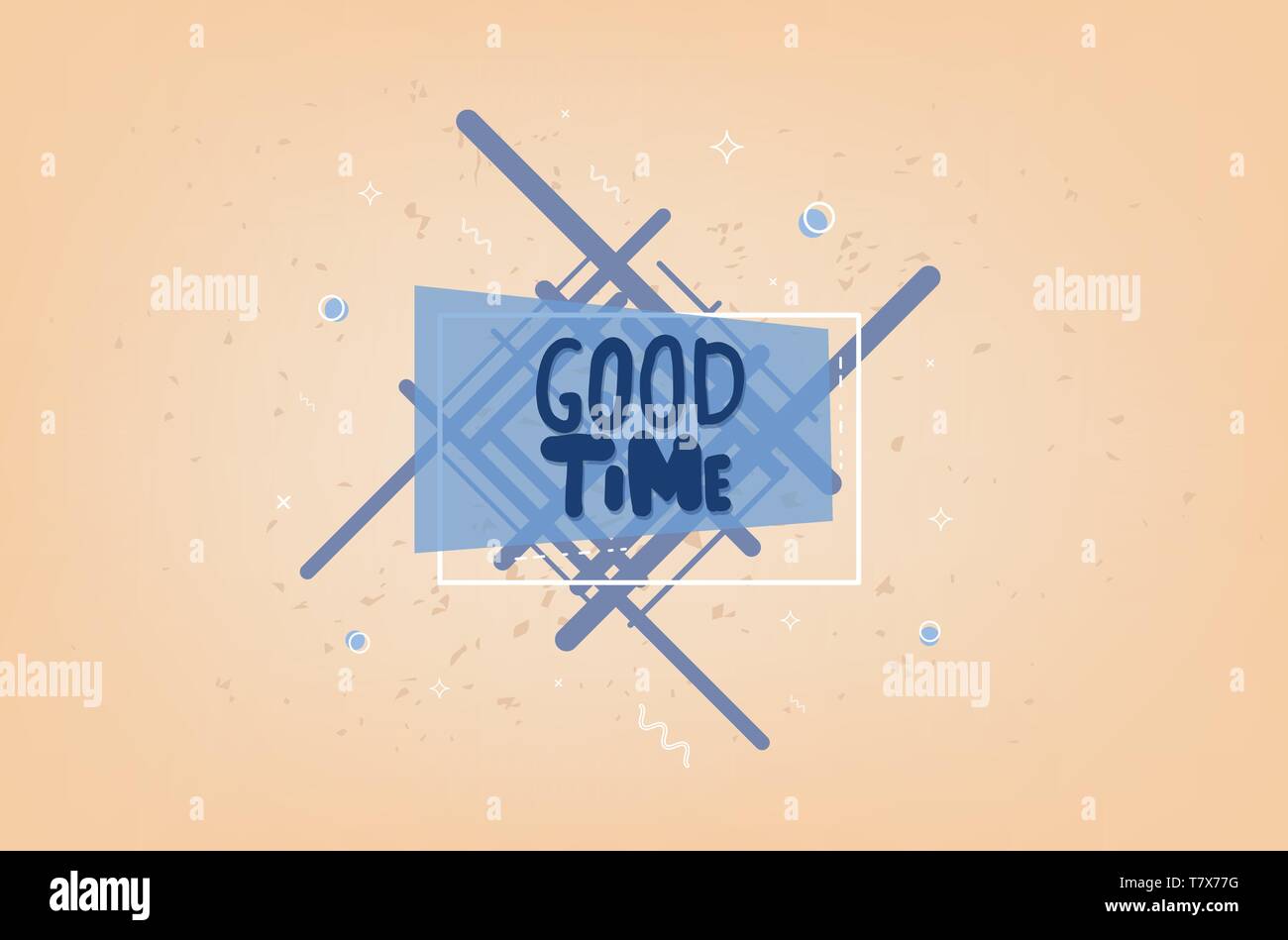 Good Time handwritten lettering with hand drawn decoration. Poster ...