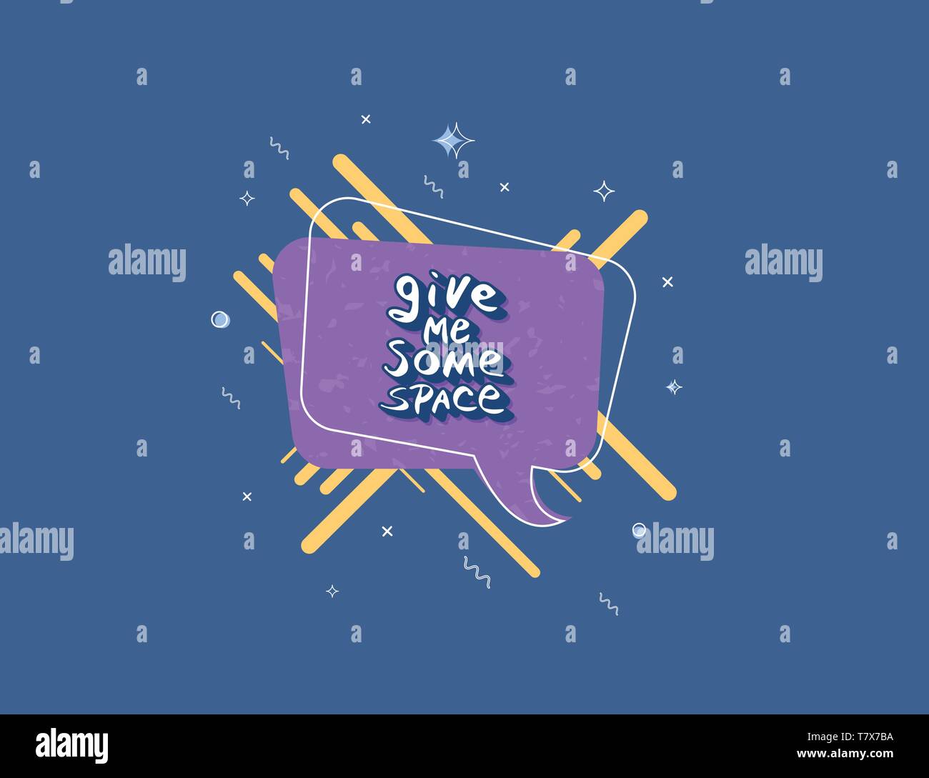 Vector quote Give Me Some Space with decoration. Handwritten lettering ...