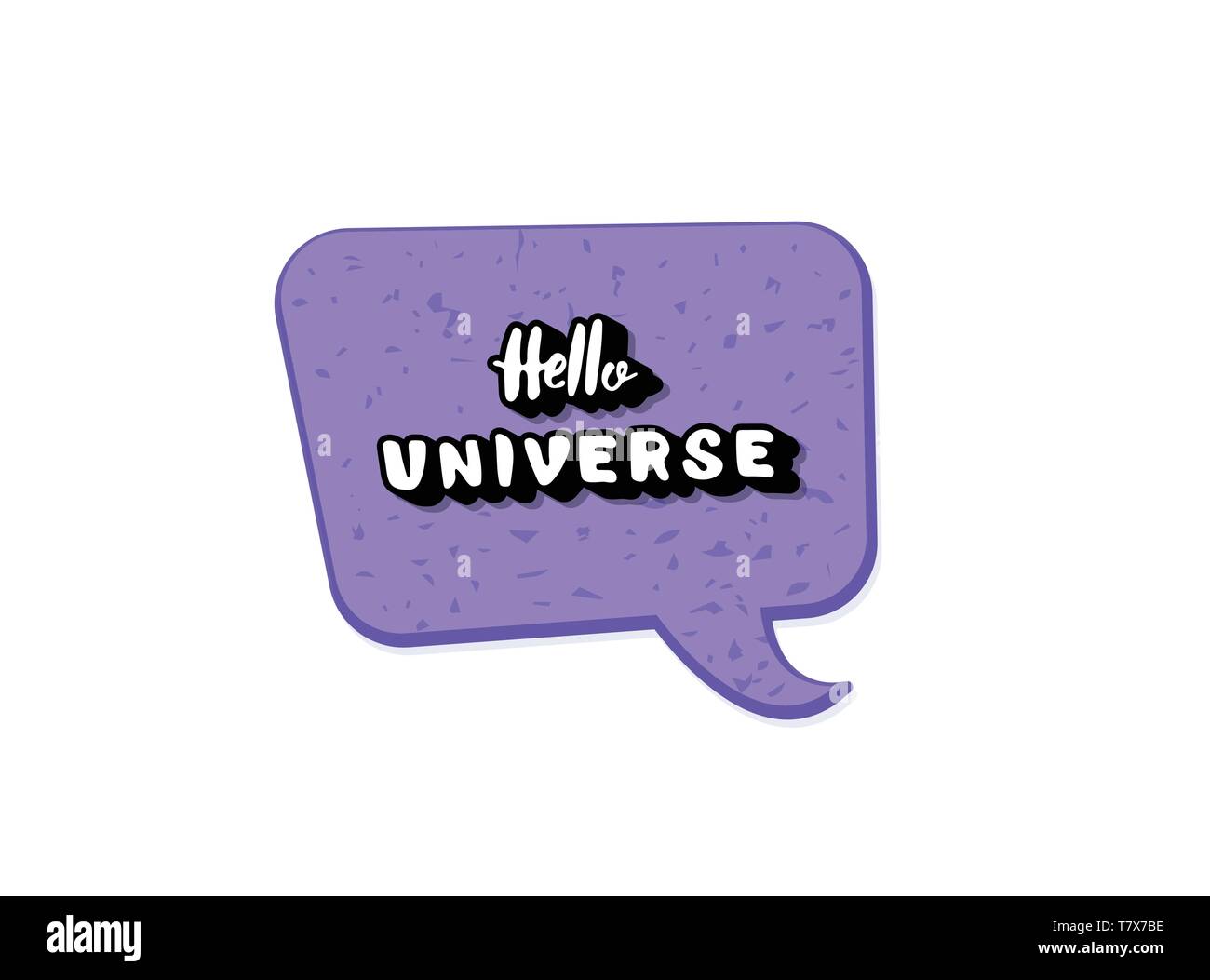 Vector quote of Hello Universe with decoration. Handwritten lettering ...