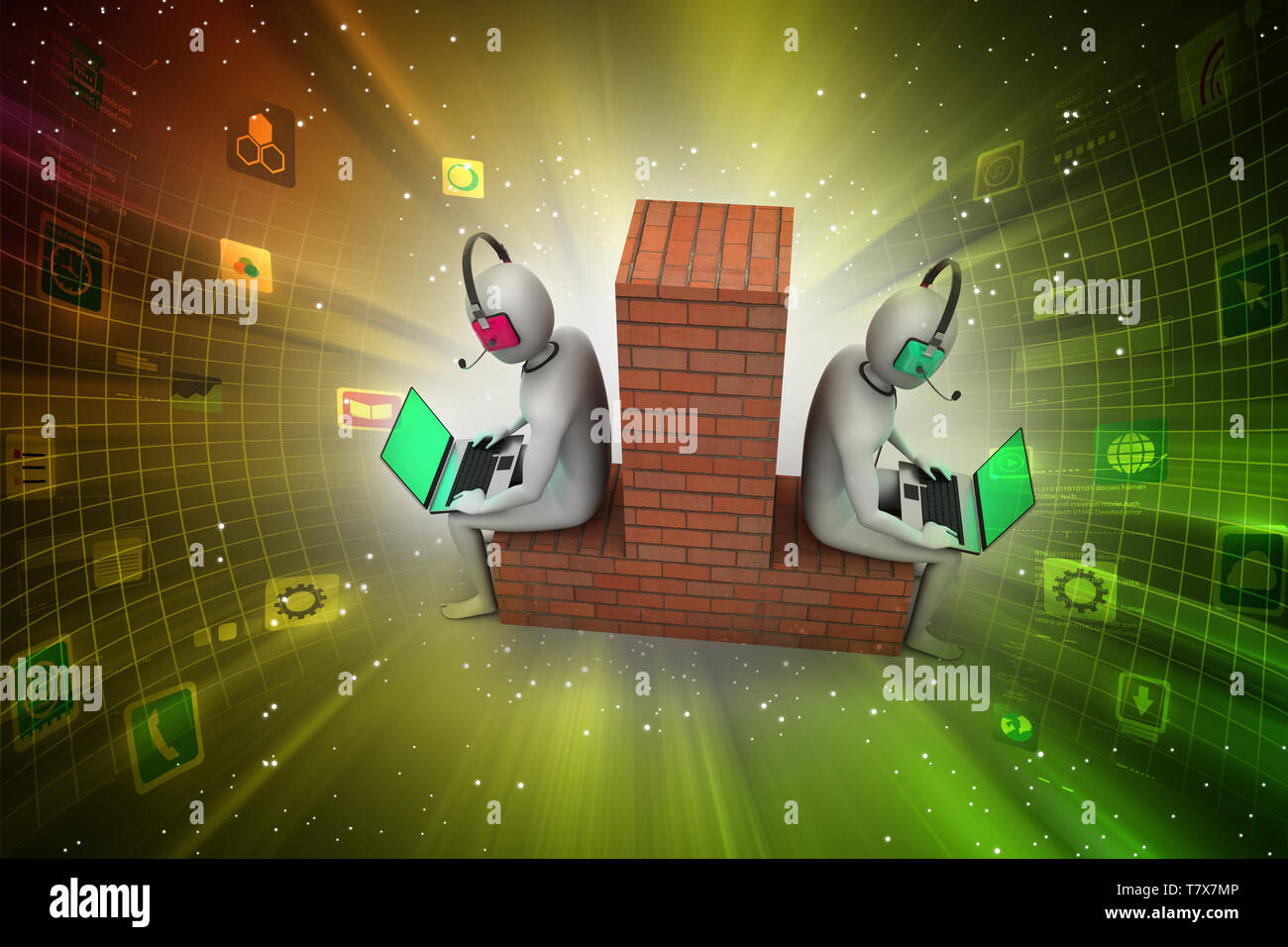3d people with laptop Stock Photo - Alamy