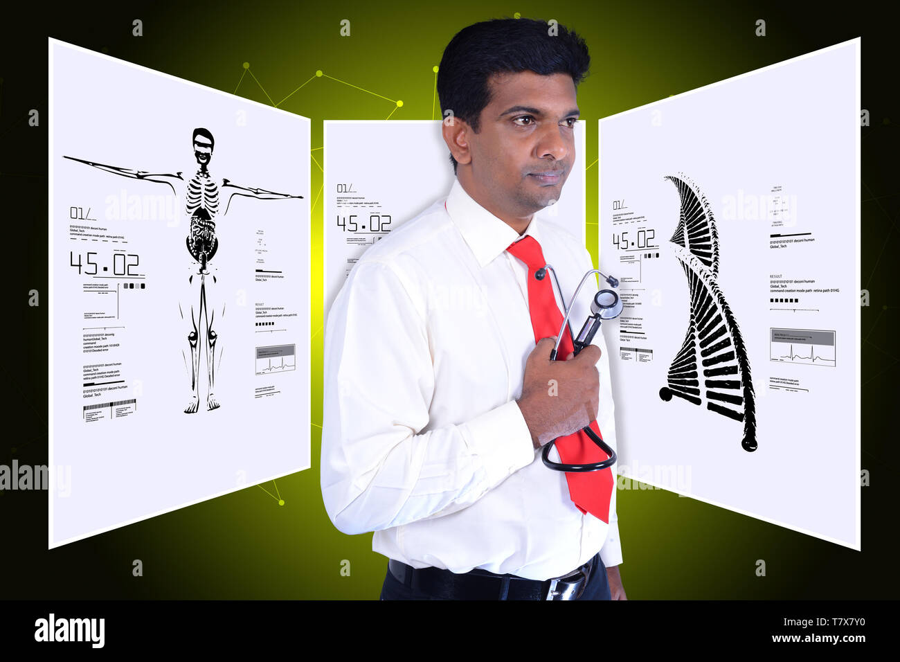 Young doctor looks medical pictures Stock Photo - Alamy