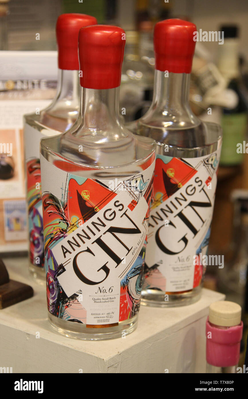 Closeup of Anning's Gin, a luxury British gin brand named after Mary ...