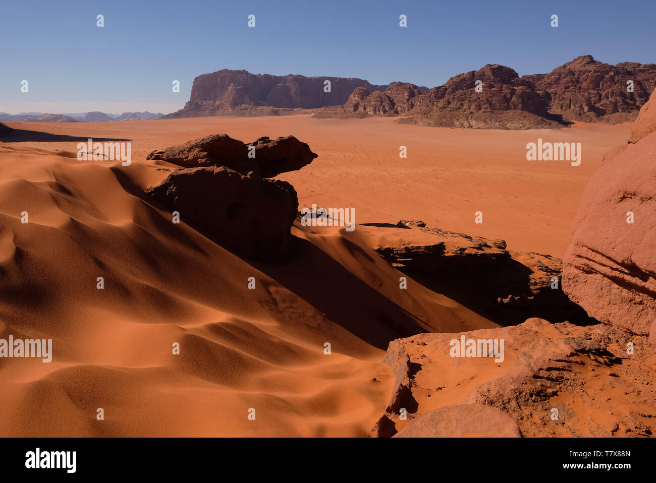 Sand-dunes in Wadi-Rum desert, Jordan, Middle East Stock Photo - Alamy