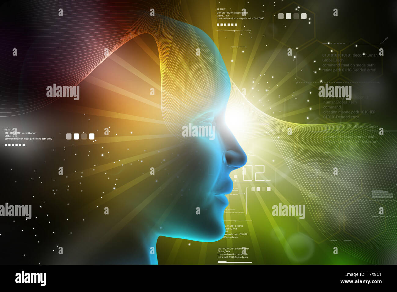 Women head with lighting Stock Photo - Alamy