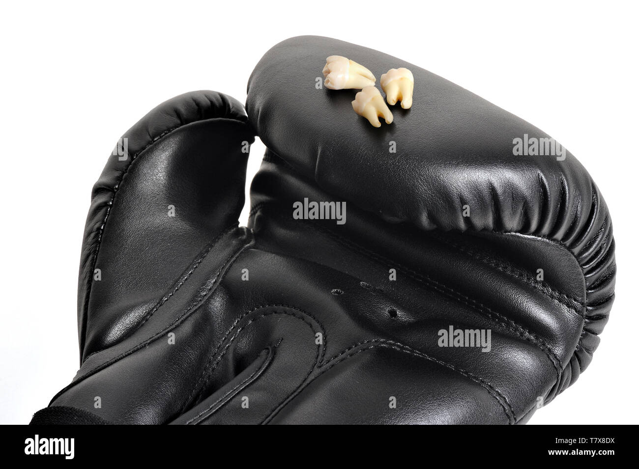 boxing glove with three teeth Stock Photo - Alamy