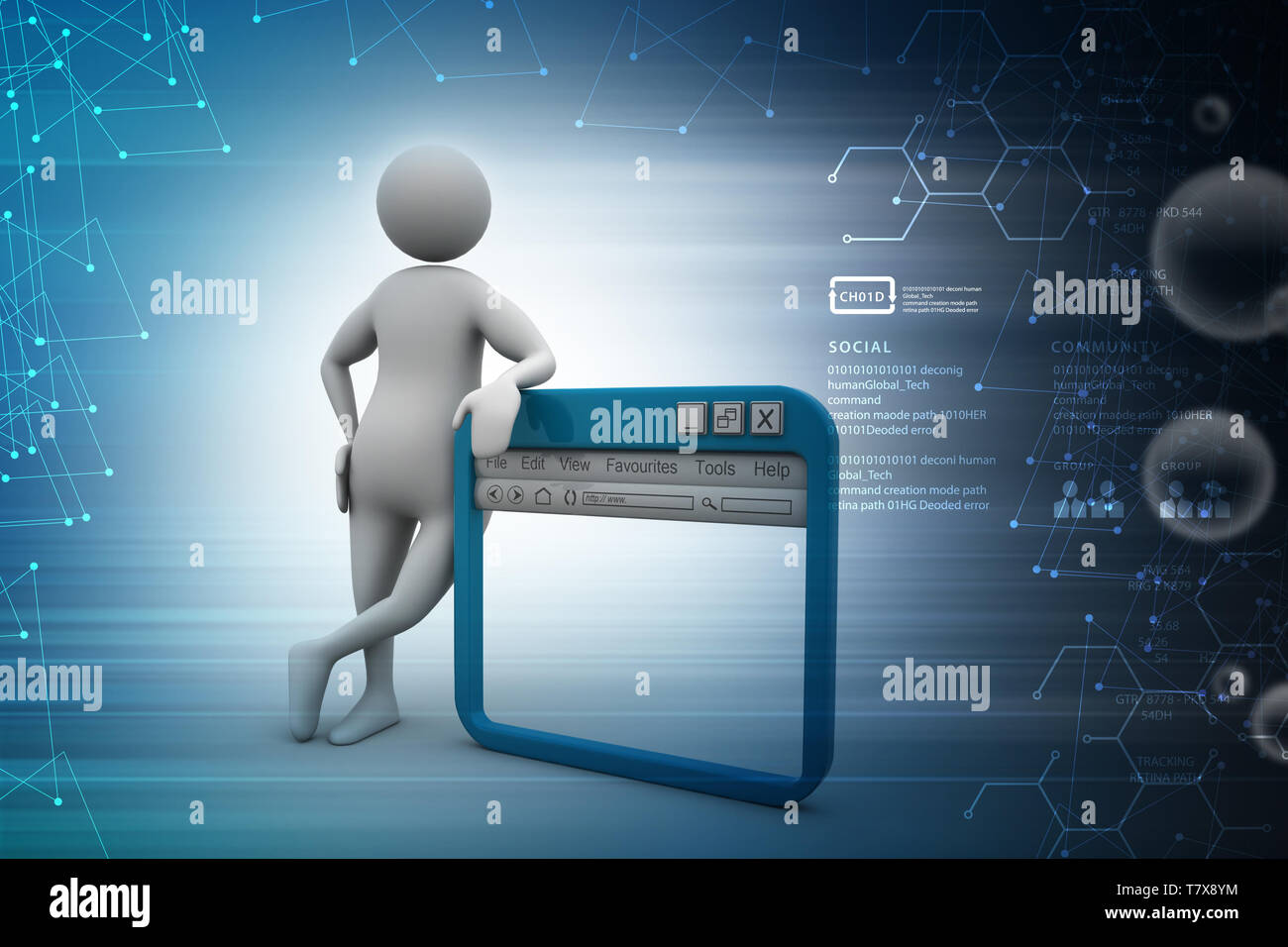 3d man with browser window Stock Photo - Alamy