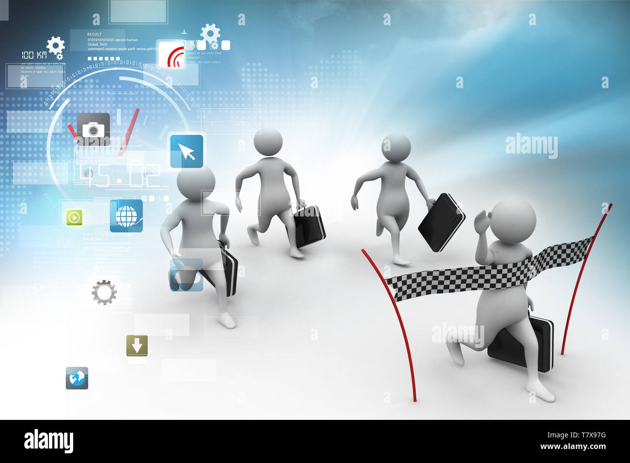 3d people in competition concept Stock Photo - Alamy