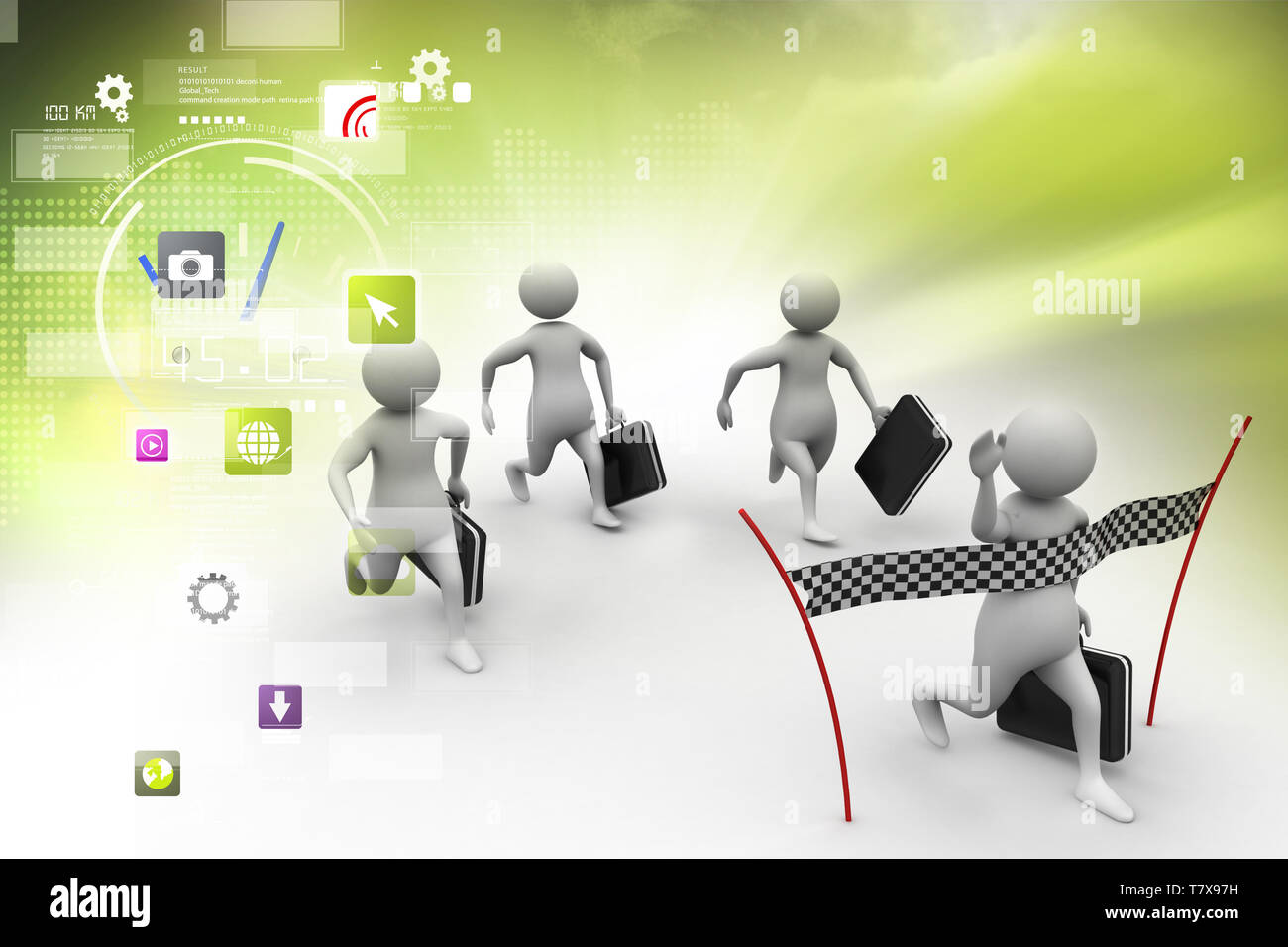 3d people in competition concept Stock Photo - Alamy