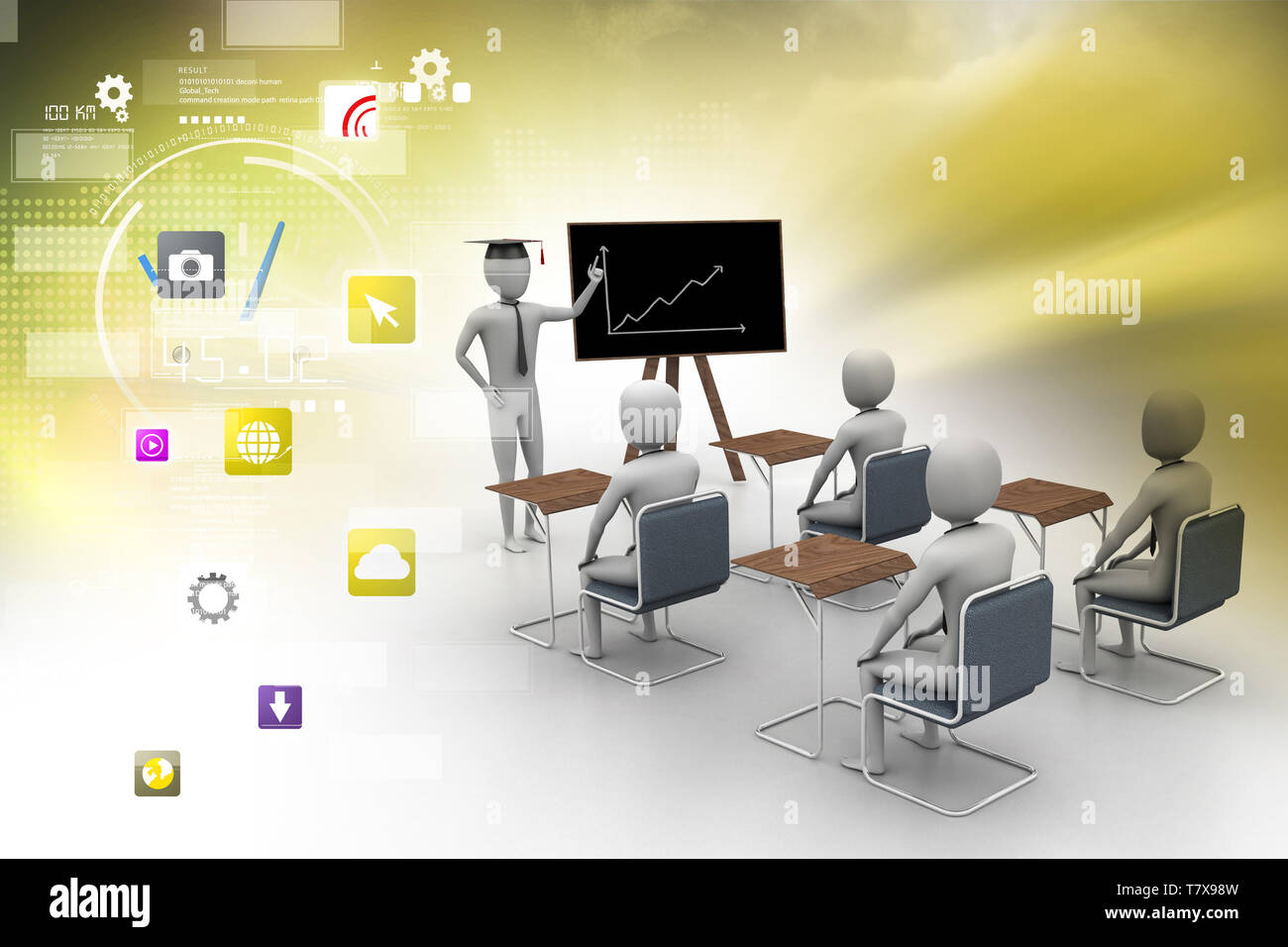 3d man teaching the people Stock Photo - Alamy