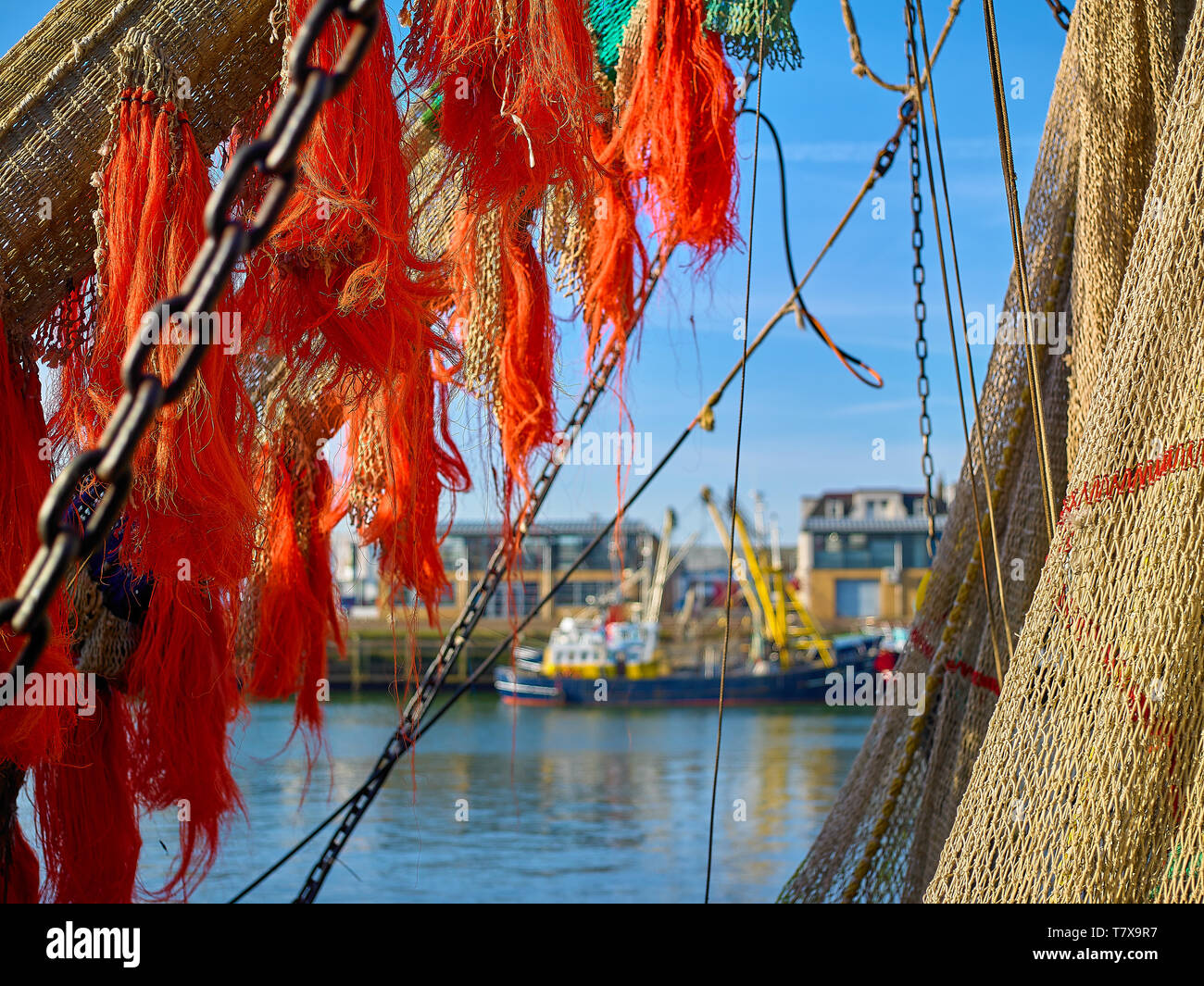 A Typical Dutch Fishing Boat in the Harbour near the Fish Auction in ...