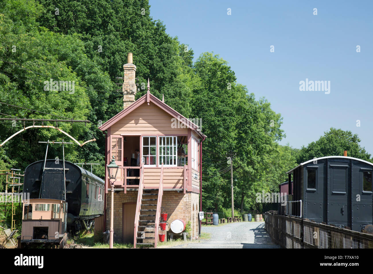 Vintage signal box at Highley station on the Severn Valley heritage ...