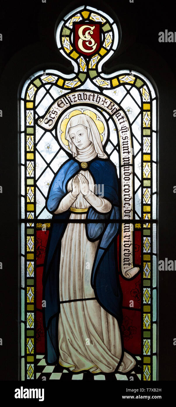 Nineteenth century Victorian stained glass window of Saint Elizabeth ...