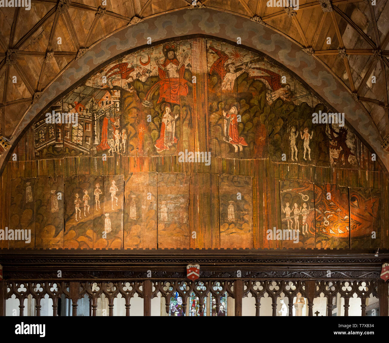 Doom painting on wooden panels at Saint James the Great church ...