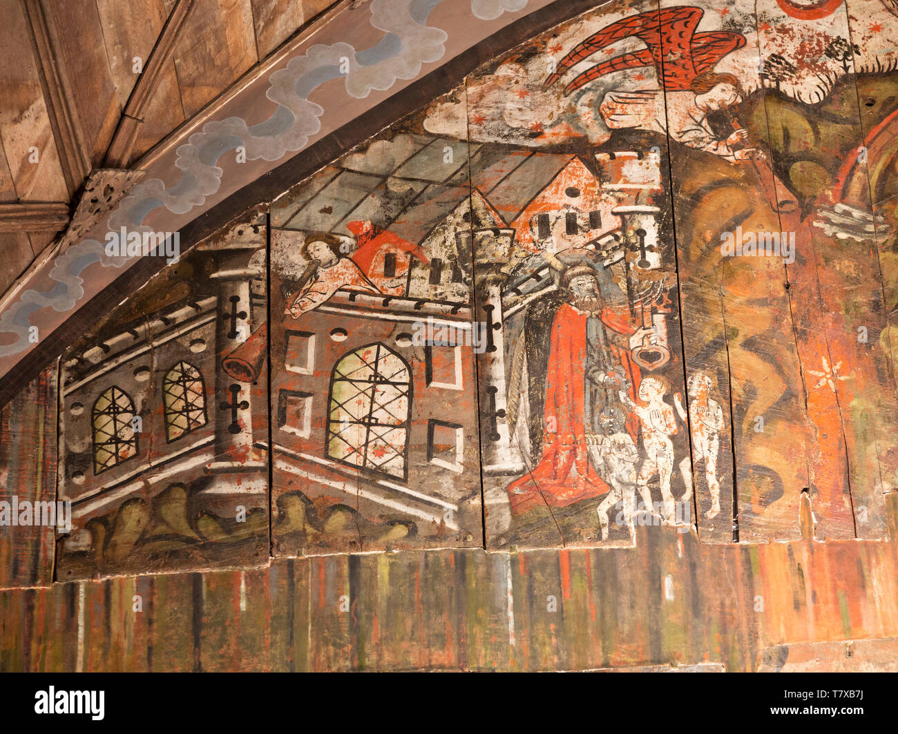 Doom painting on wooden panels at Saint James the Great church ...