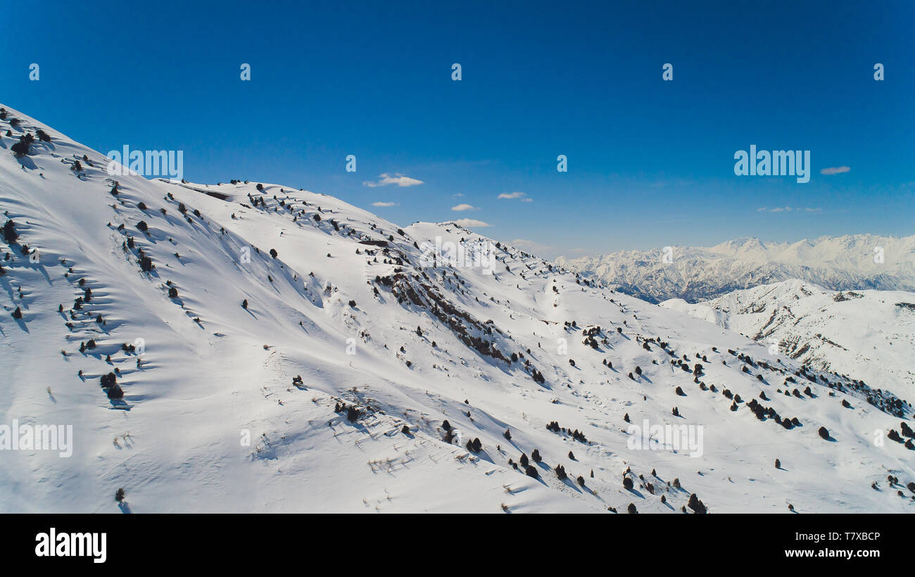 Vahdat district beautiful view from the aircraft to the mountains in ...