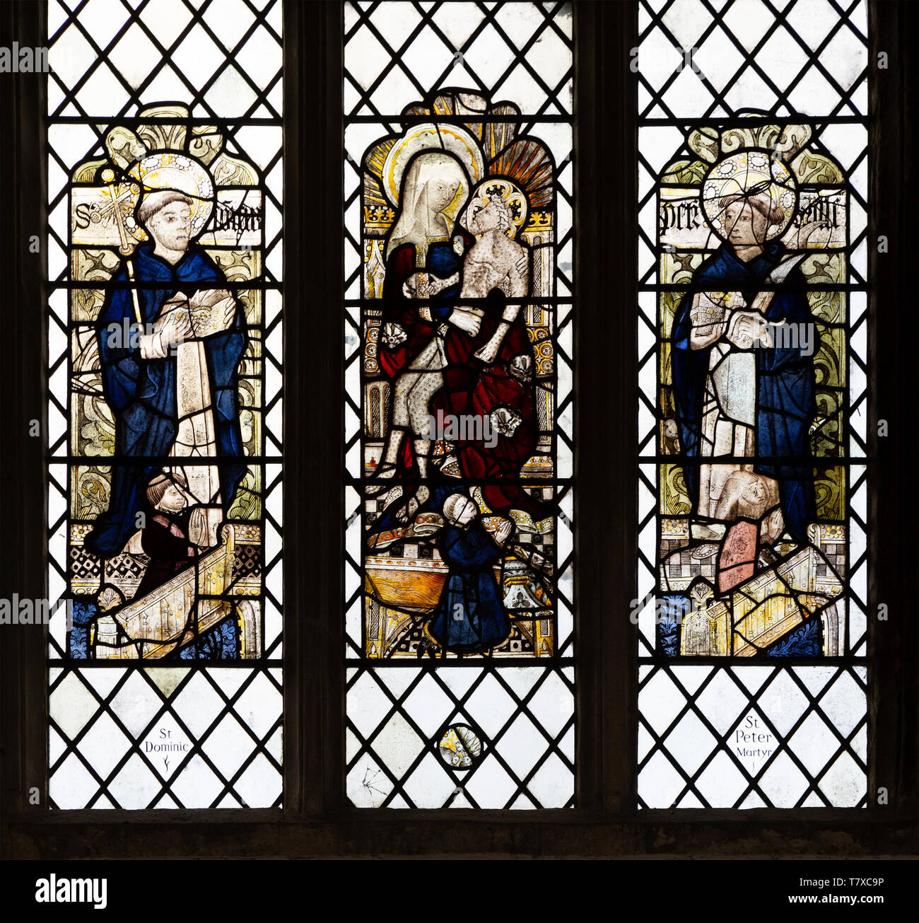 Medieval stained glass window, Holy Trinity church, Long Melford ...