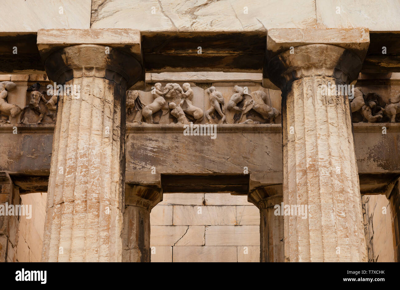 Columnas dóricas. Templo de Hefesto. Ágora Griega. Atenas, Grecia Stock ...