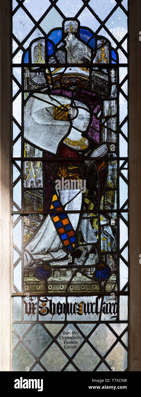Medieval stained glass window, Holy Trinity church, Long Melford ...