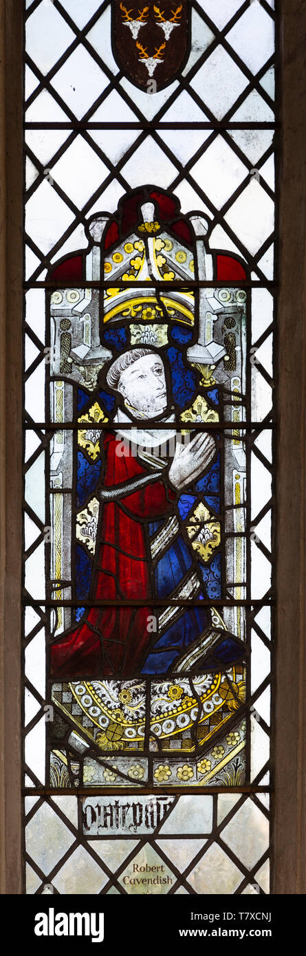 Medieval stained glass window, Holy Trinity church, Long Melford ...