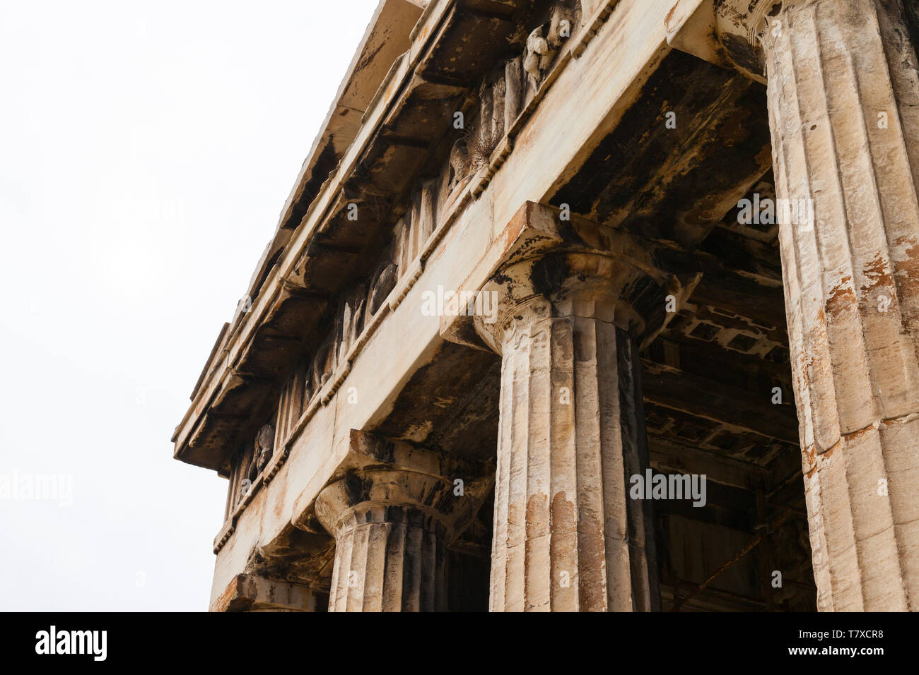 Columnas dóricas. Templo de Hefesto. Ágora Griega. Atenas, Grecia Stock ...