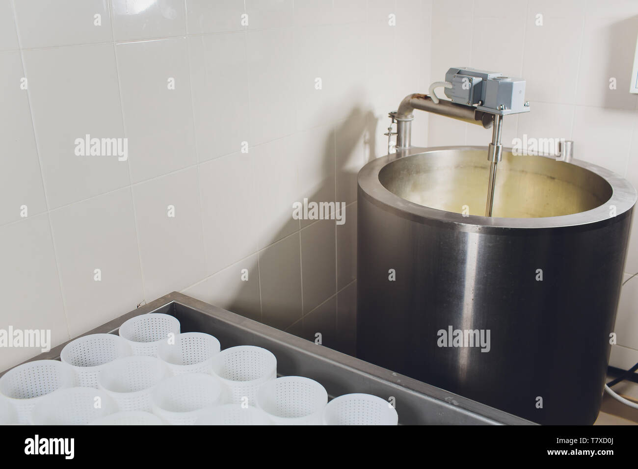 curdled milk brought to high temperature for the production of cheese ...
