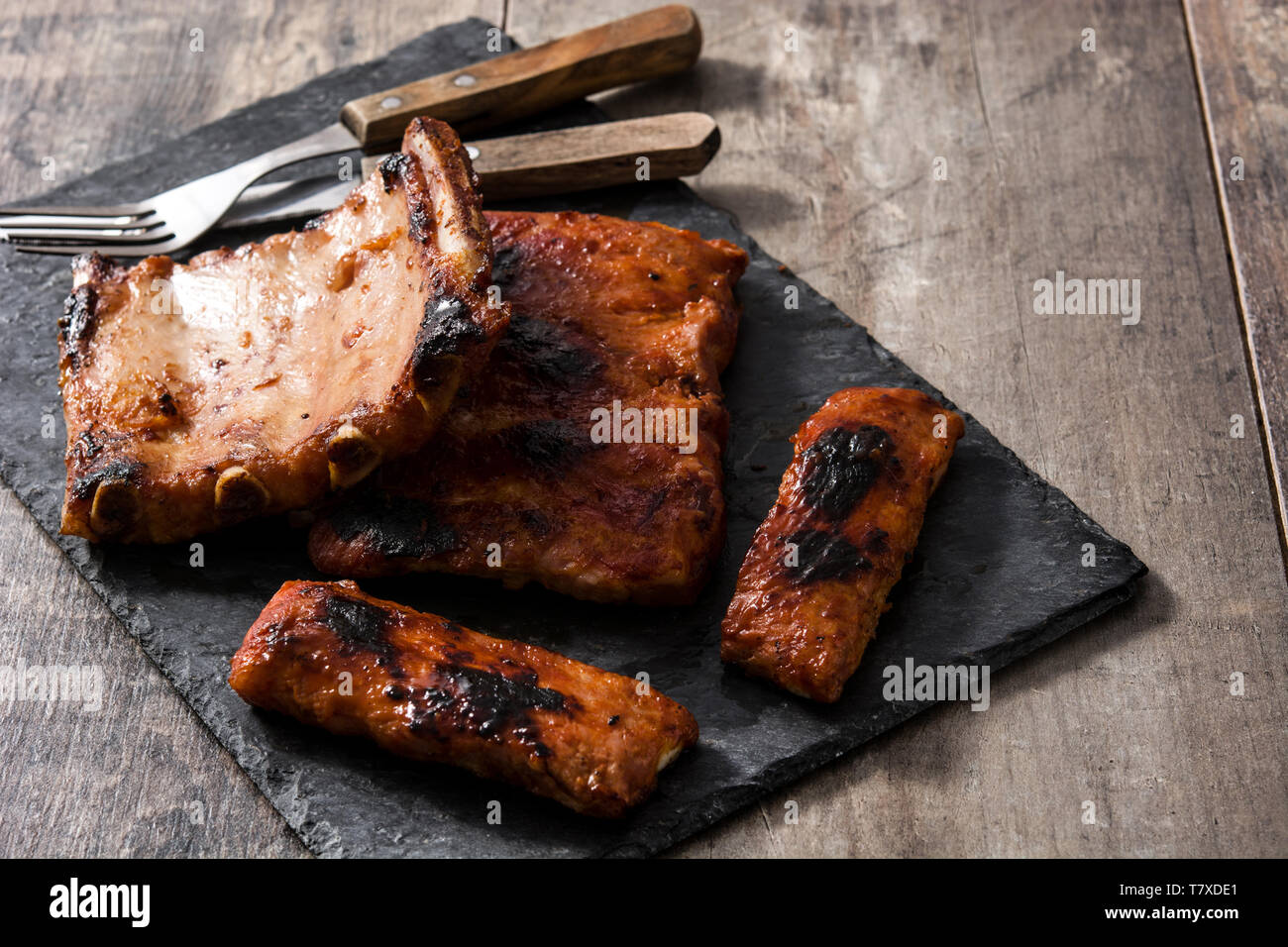 Close up delicious crunchy ribs hi-res stock photography and images - Alamy