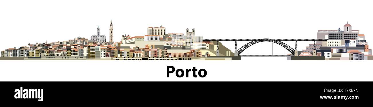 vector abstract illustration of Porto city skyline Stock Vector Image ...