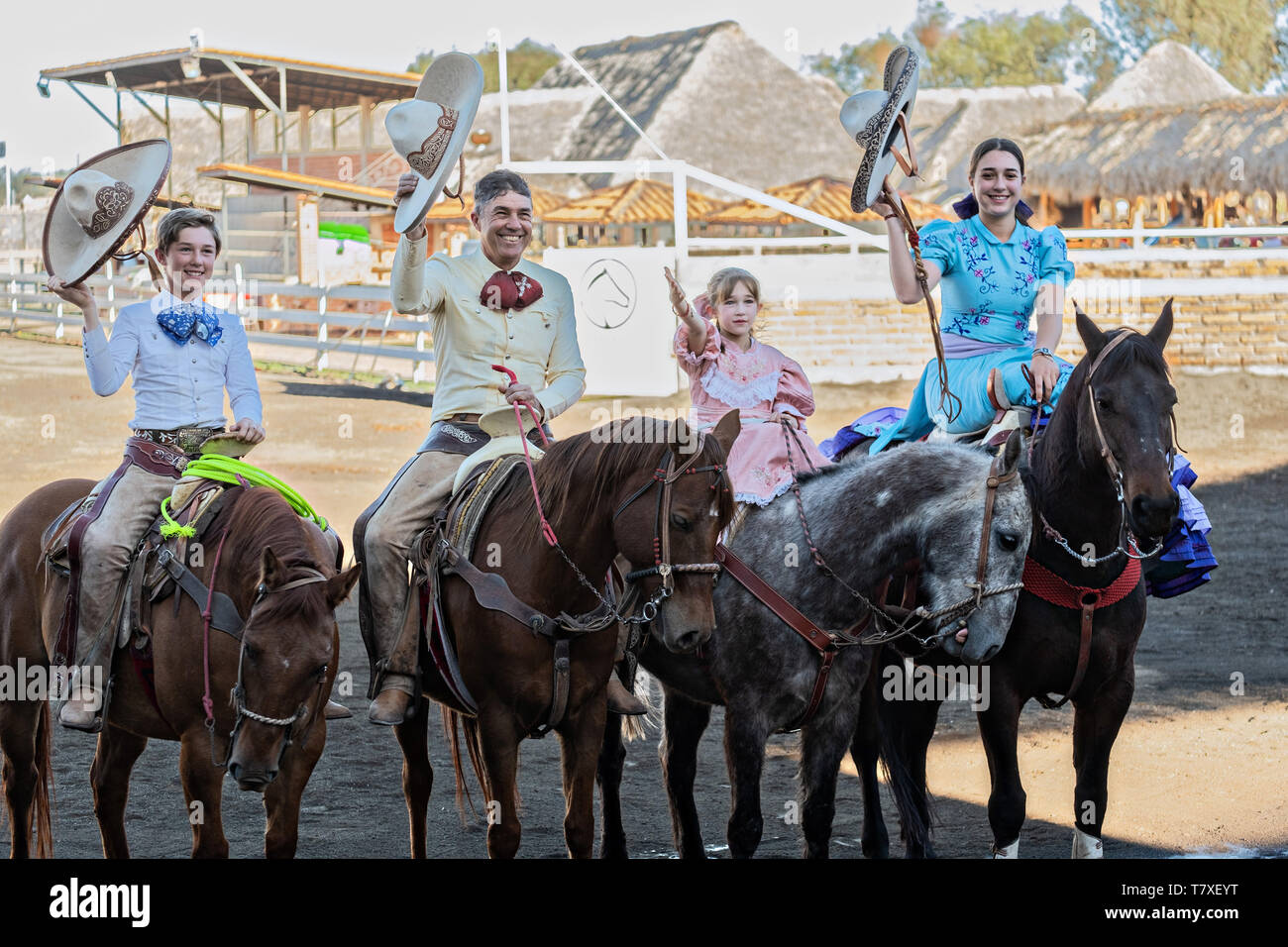 Members of the famous Franco Family of charros greet the audience at ...