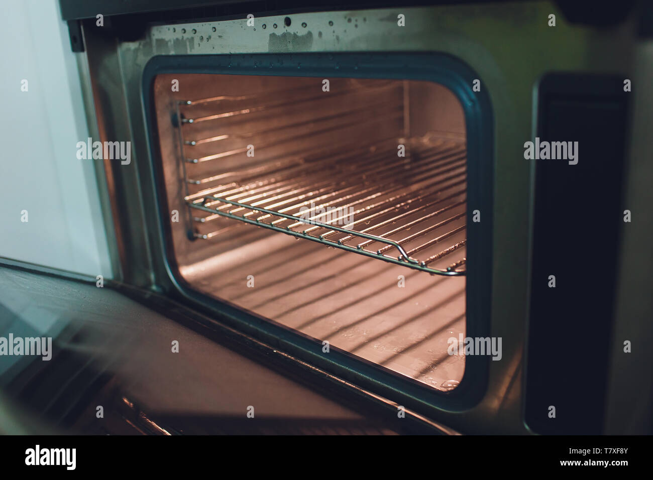 Empty Open Oven New Light Kitchen With Ceramic Hob And Empty Open