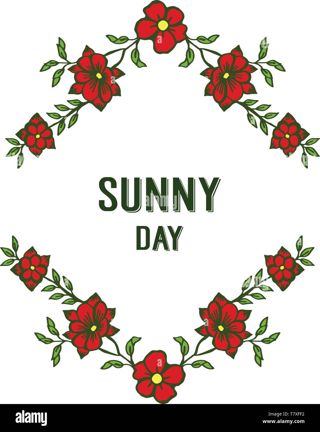 Vector illustration red flower frame with ornate floral frame hand ...