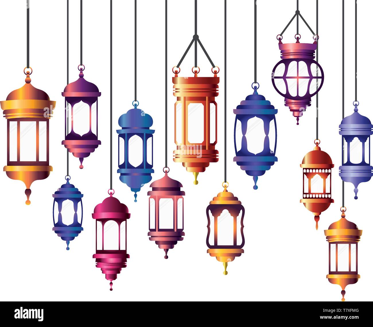ramadan kareem lantern hanging icon Stock Vector Image & Art - Alamy