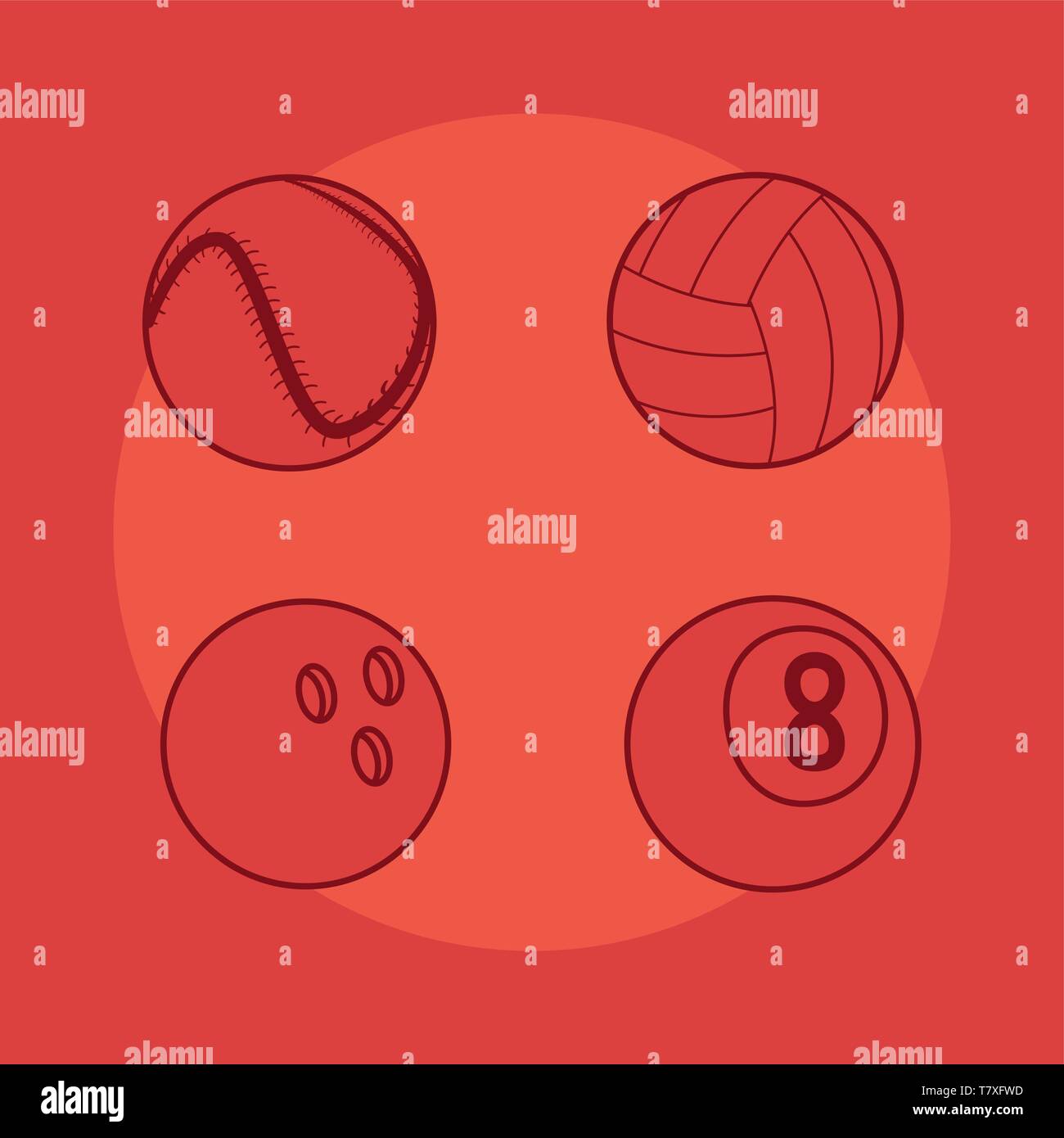volleyball baseball bowling billiard sport balls equipment vector ...
