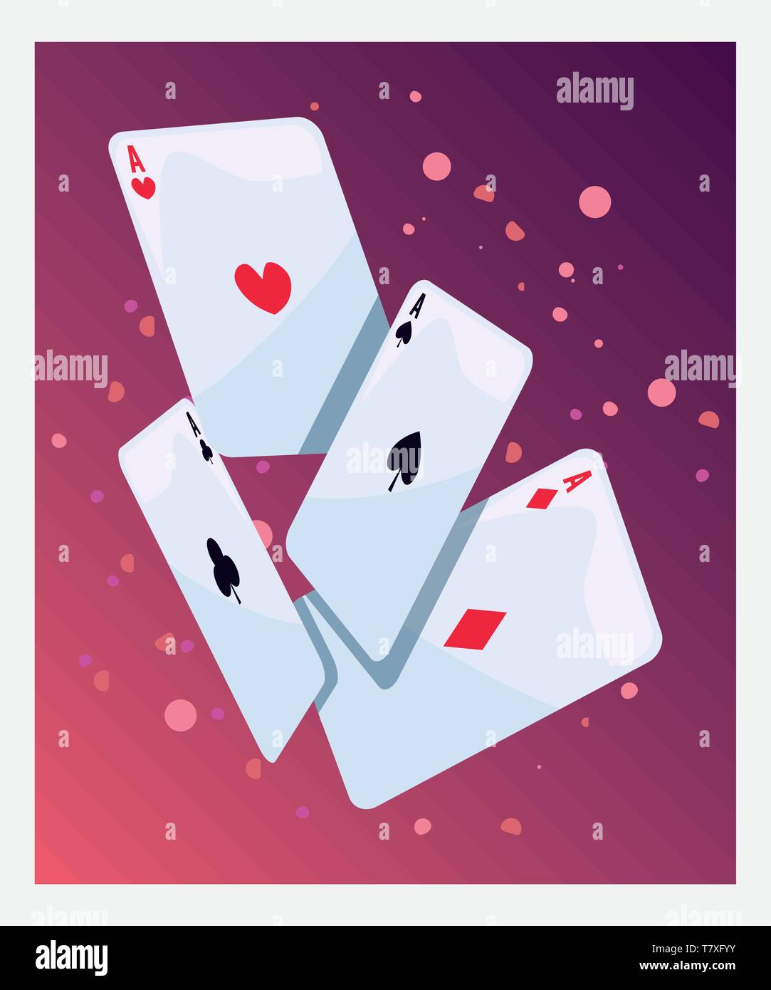 aces poker cards casino game bets vector illustration Stock Vector ...