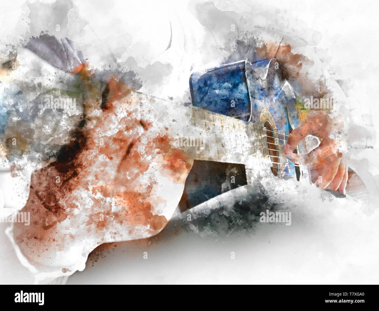 Singer band art watercolor hi-res stock photography and images - Alamy