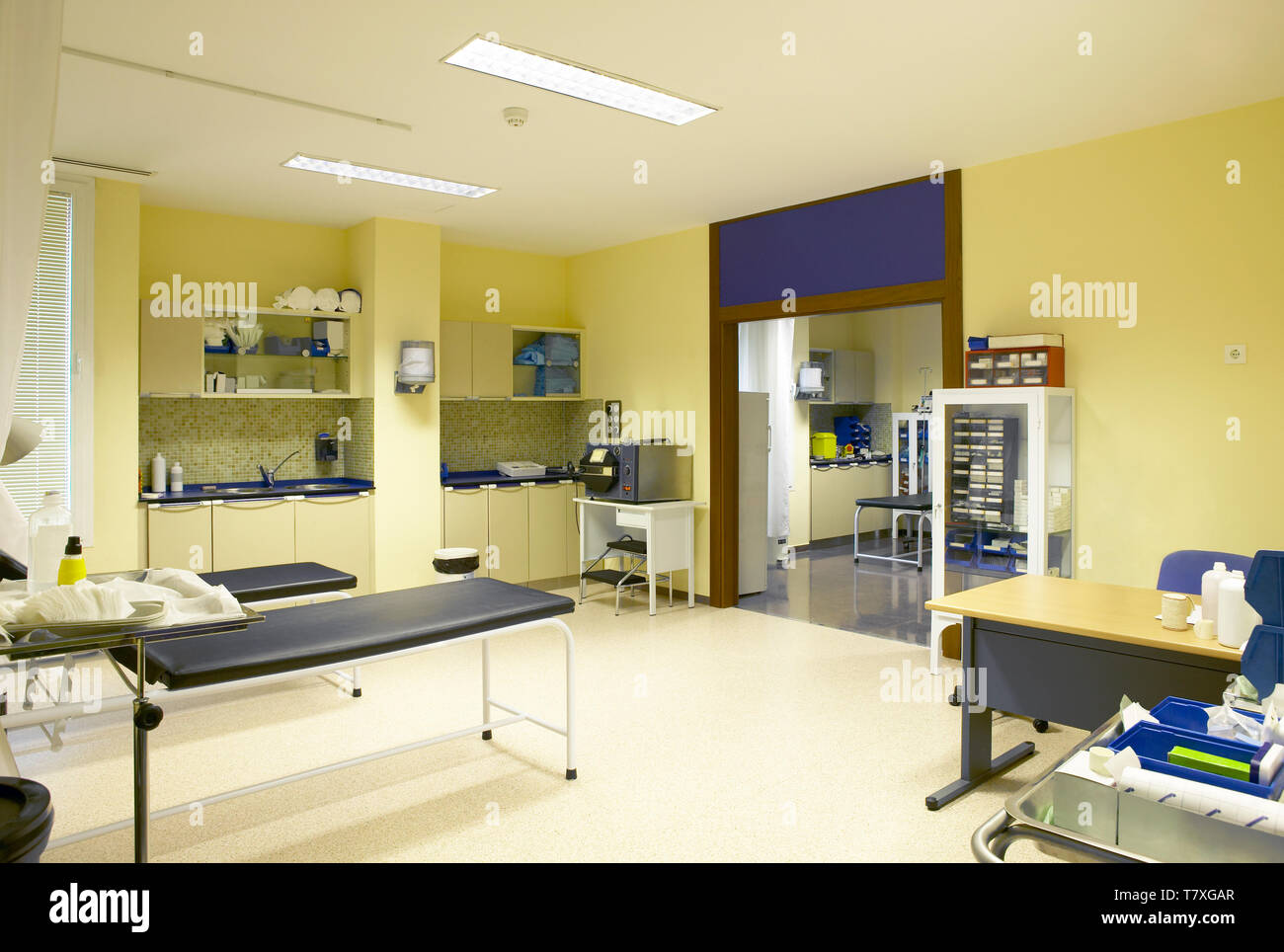 Hospital doctor consulting room. Healthcare equipment. Medical ...