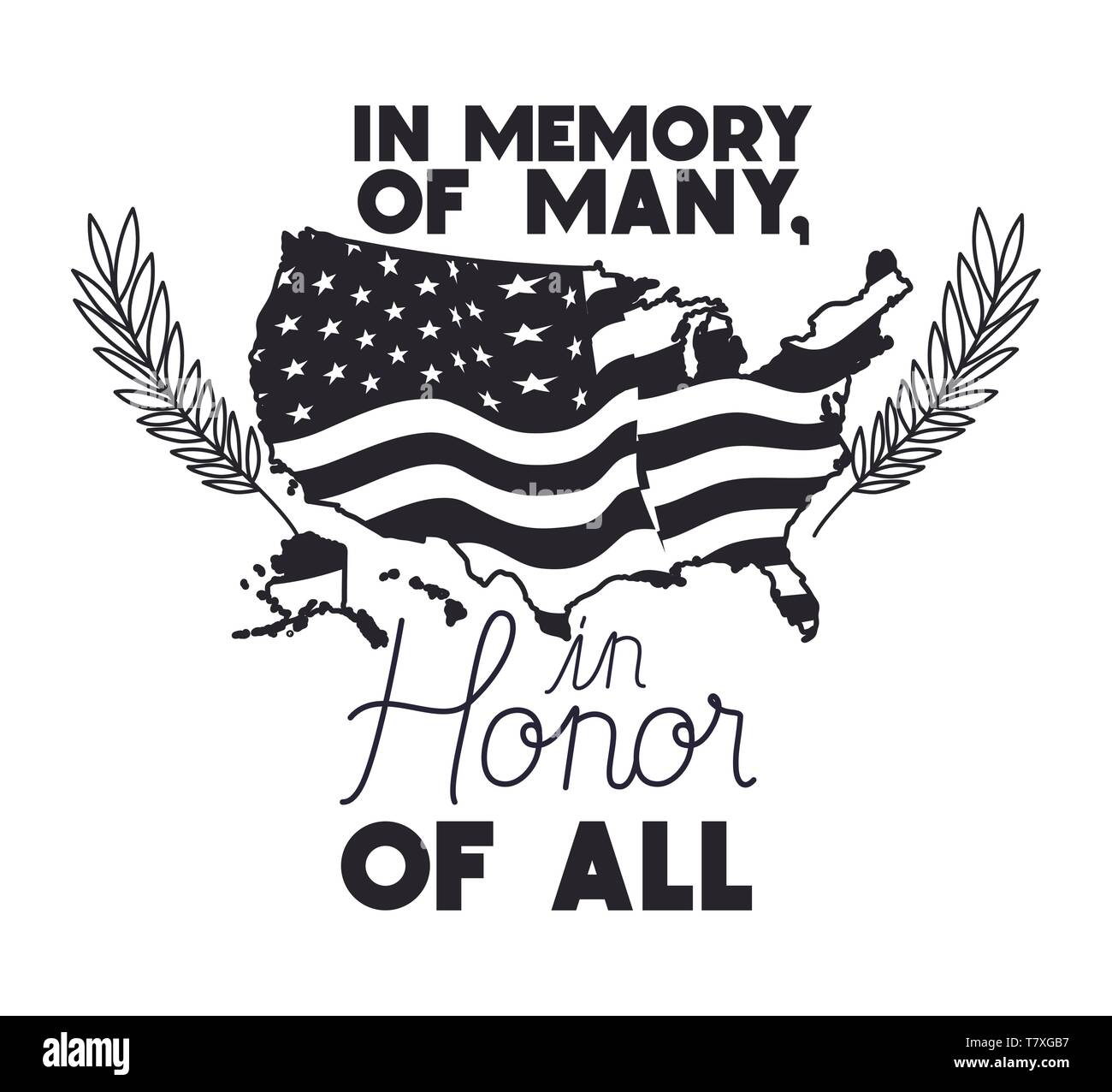 usa map with flag of memorial day emblem Stock Vector Image & Art - Alamy