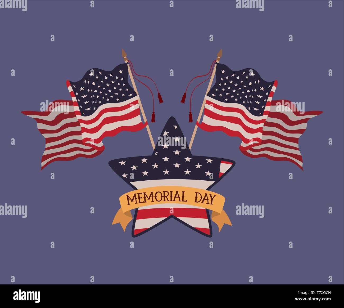 star with usa flags of memorial day emblem Stock Vector Image & Art - Alamy