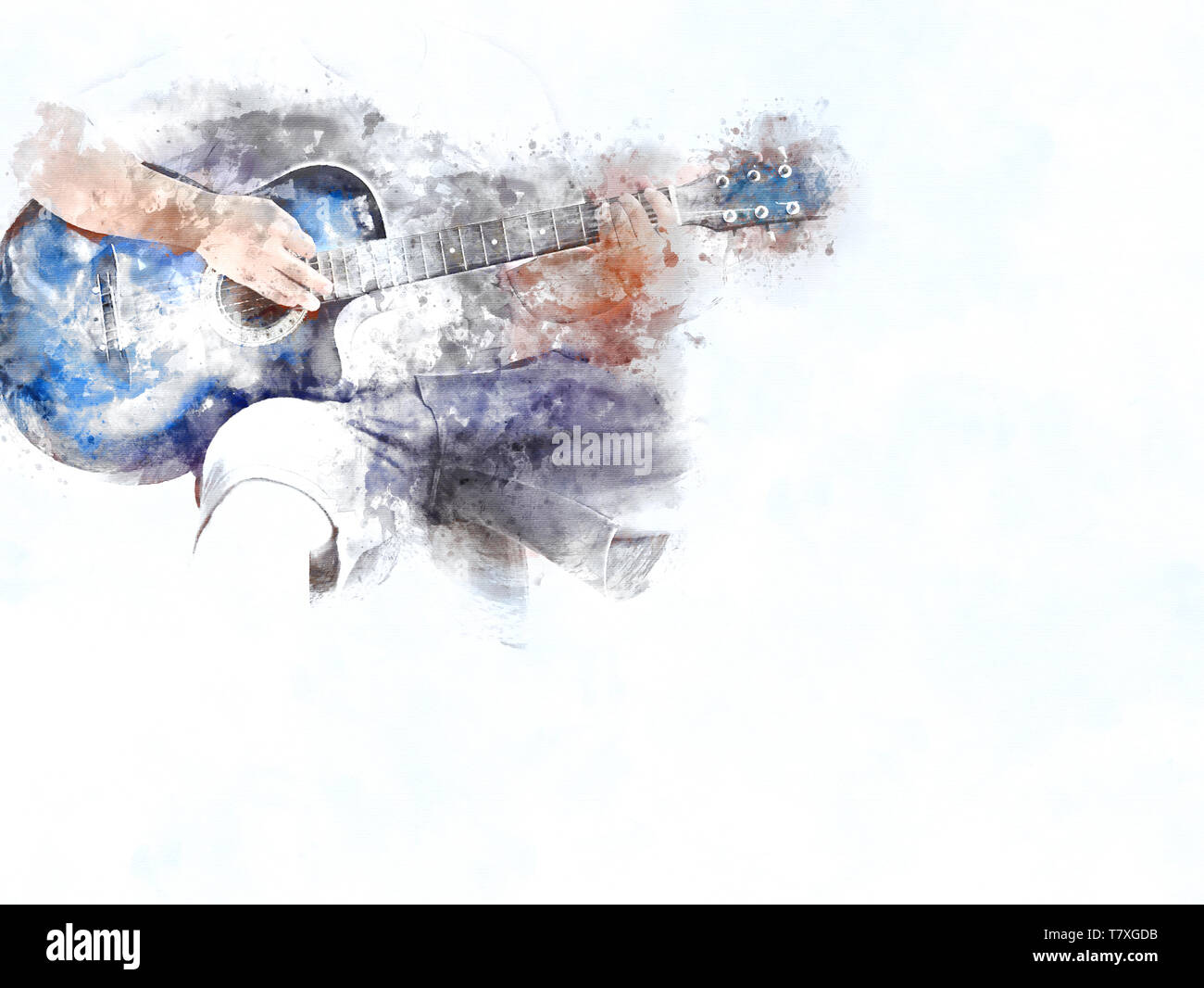 Guitar abstract painting Cut Out Stock Images & Pictures - Alamy