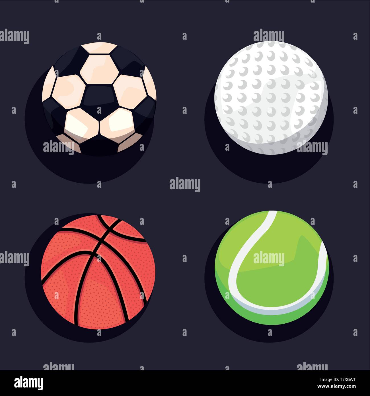 sport balls equipment set soccer basketball tennis golf vector ...