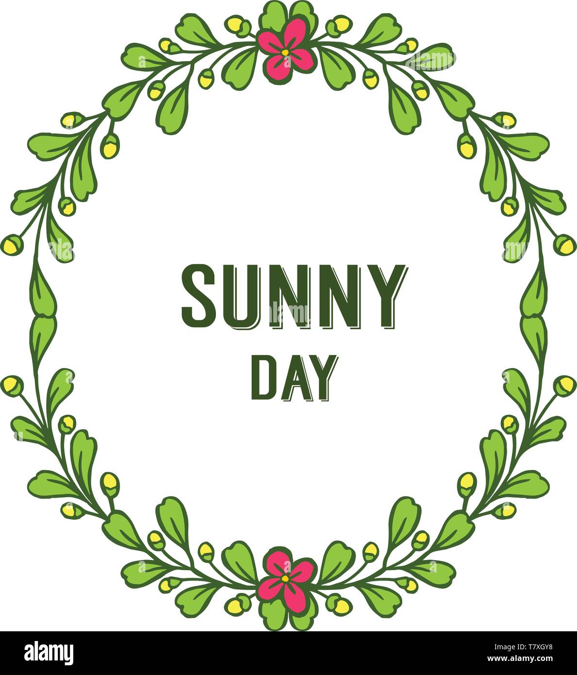 Vector illustration invitation sunny day with spring flower frame hand ...