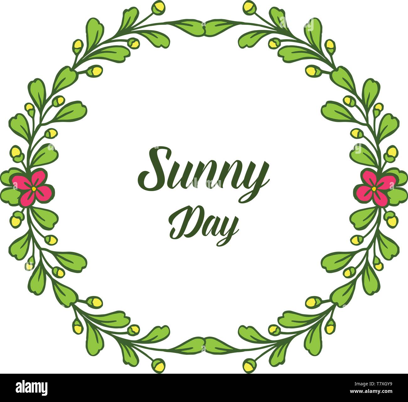 Vector illustration invitation sunny day with spring flower frame hand ...