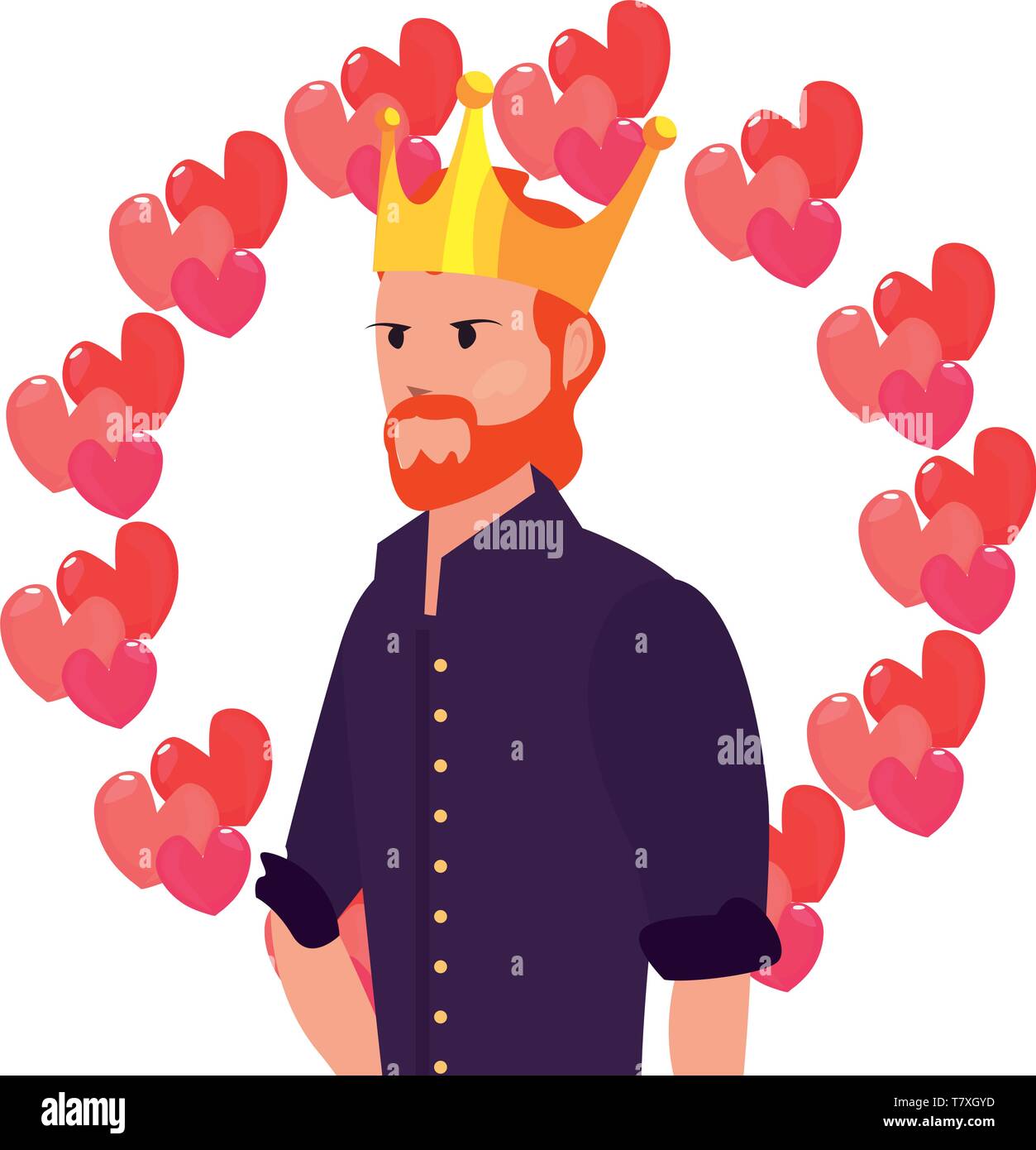 dad wearing crown wreath love hearts celebration happy fathers day ...