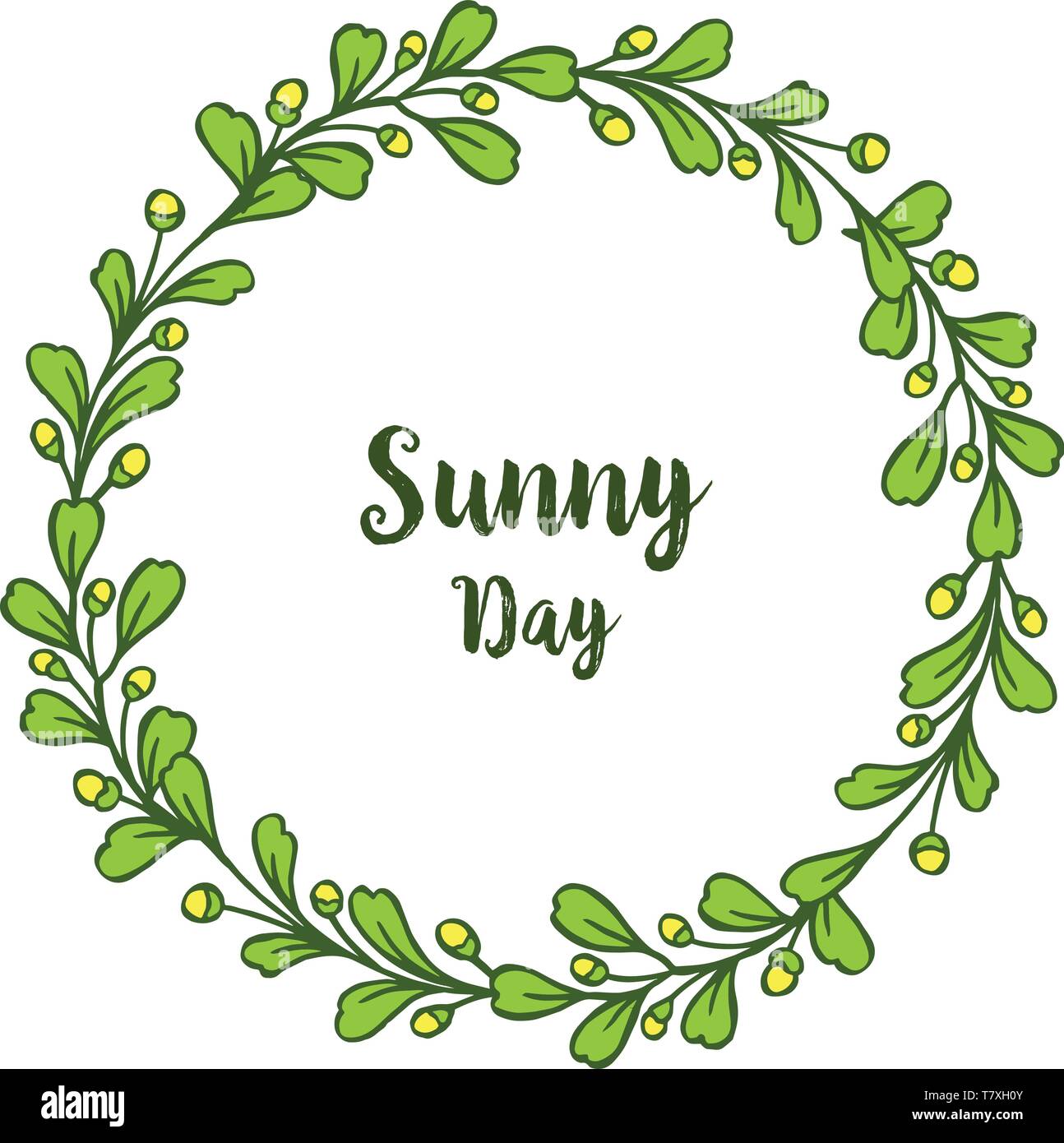 Vector illustration beautiful flower frame for banner sunny day hand ...