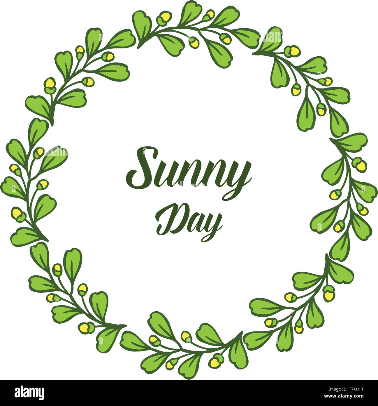 Vector illustration beautiful flower frame for banner sunny day hand ...