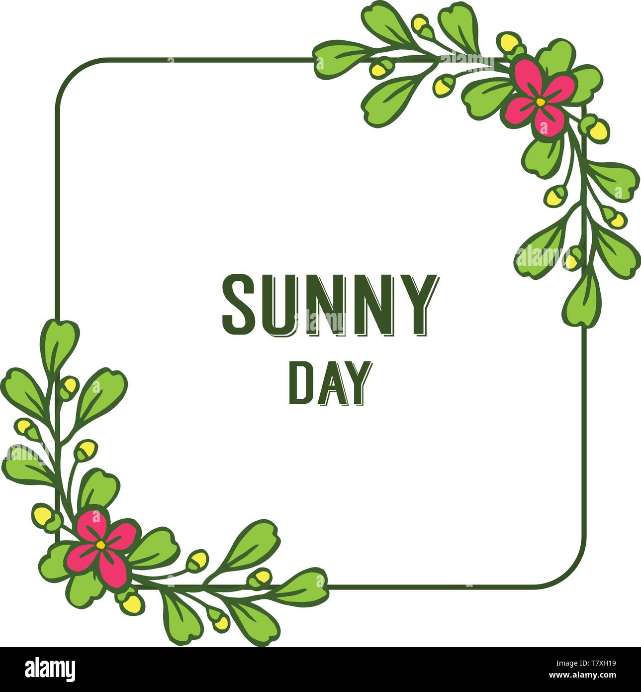 Vector illustration beautiful flower frame for banner sunny day hand ...