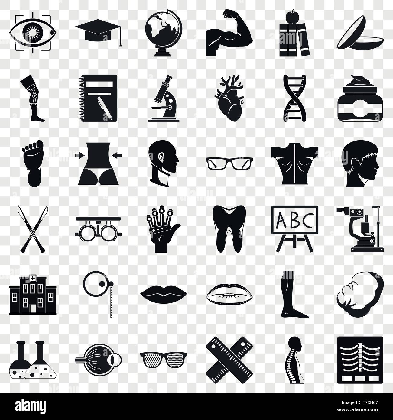 Anatomy in medicine icons set, simple style Stock Vector Image & Art ...