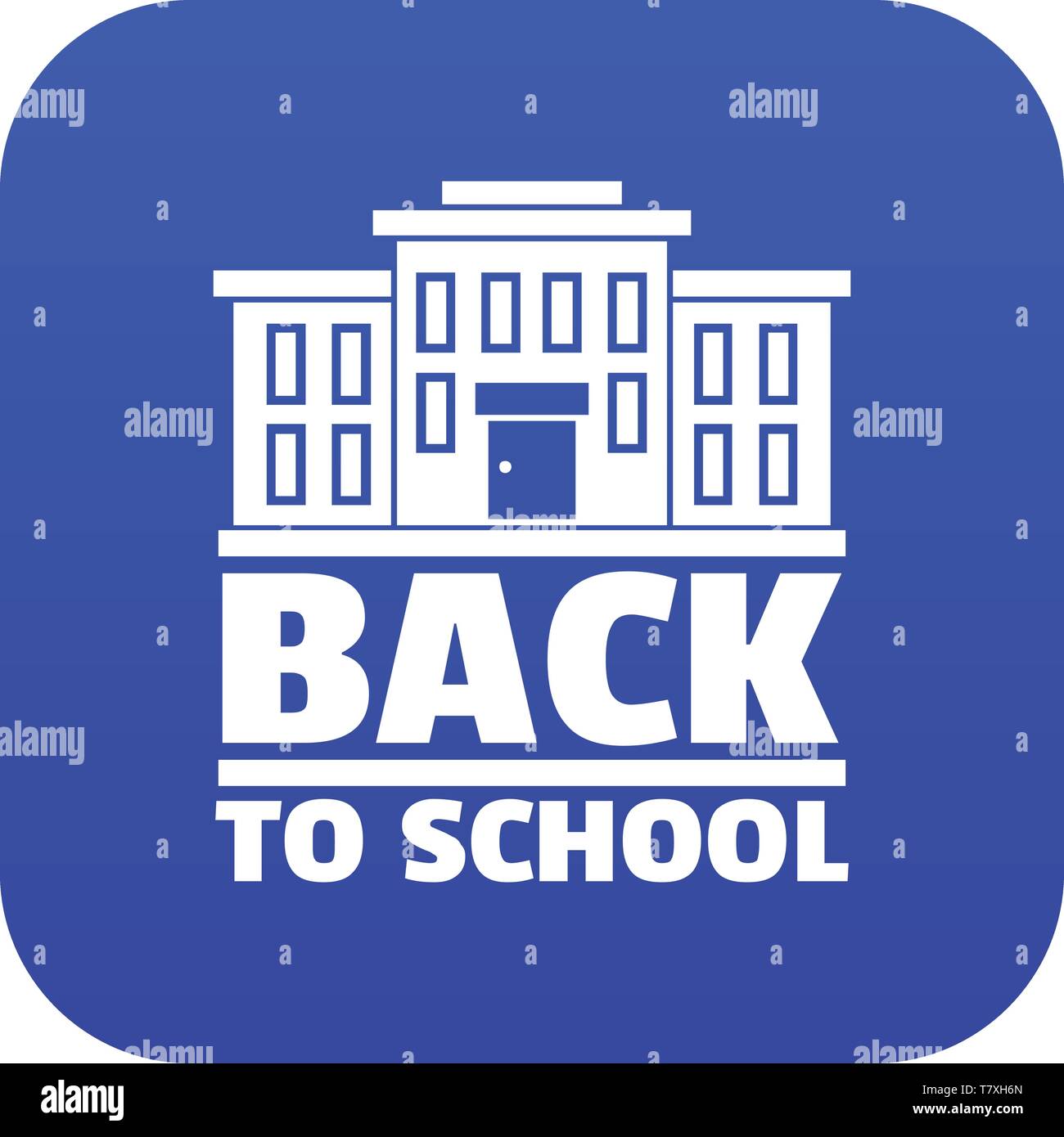 Back to school icon blue vector Stock Vector Image & Art - Alamy