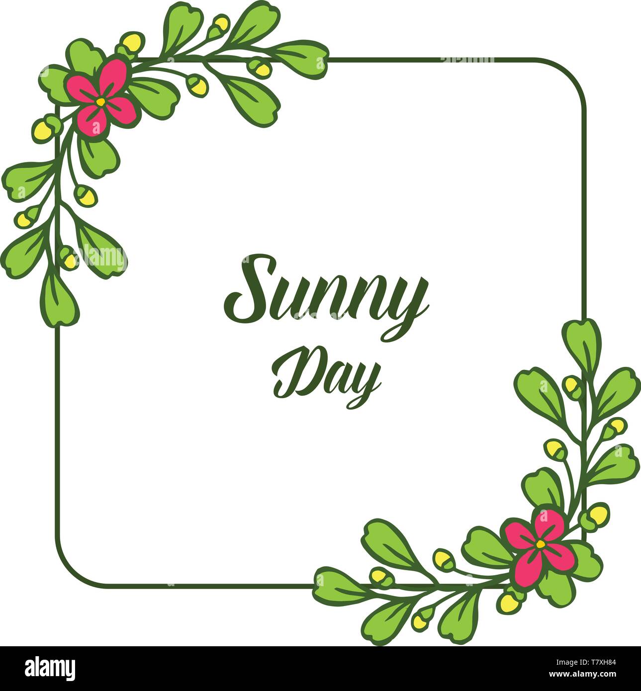 Vector illustration various design flower frame for invitation sunny ...