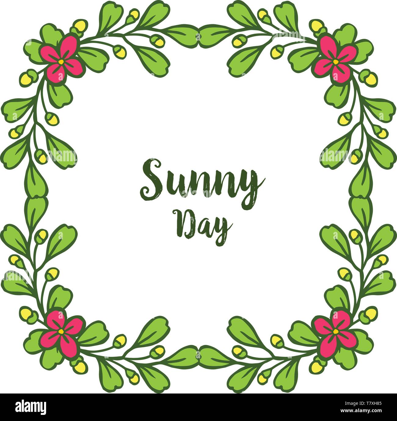 Vector illustration various design flower frame for invitation sunny ...